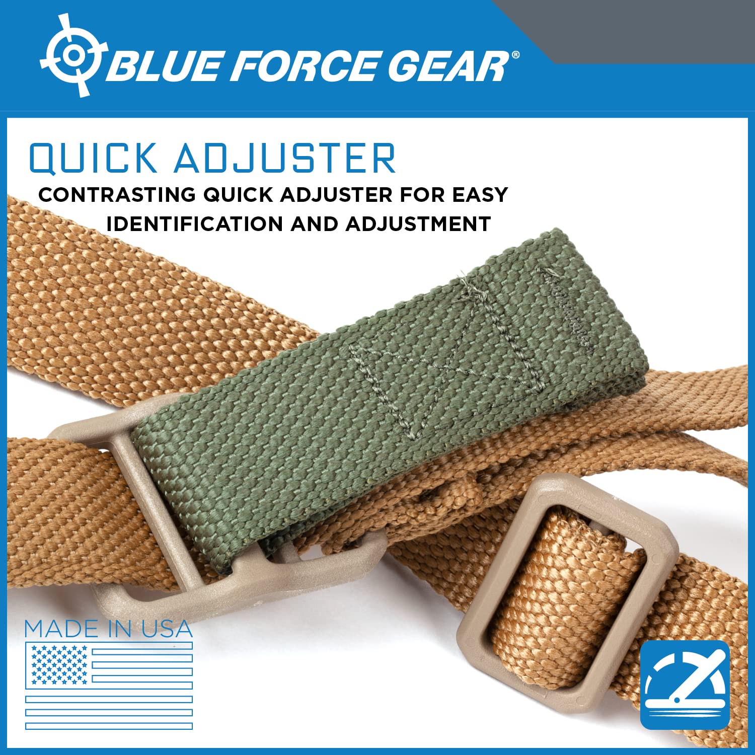 Blue Force Gear Vickers Push Button Sling | Adjusts for Carrying Positions | 2 Point Sling with QD Points | 36-62 inches (Multicam Camo)