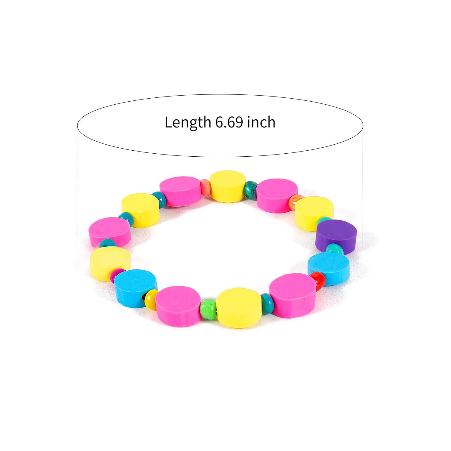 CONRAN KREMIX Colorful Beaded Stackable Bracelets Set For Women SummerHeishi Stretch Bracelet Surfer Rainbow Smiley Face Bracelet Beach Accessories Y2k Jewelry