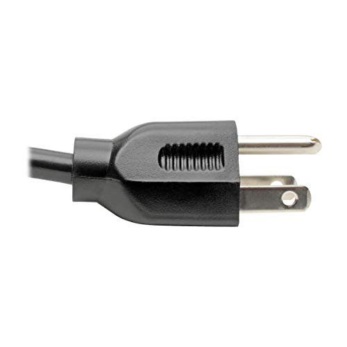 Tripp Lite Standard Computer Power Cord 10A,18AWG (NEMA 5-15P to Left Angle IEC-320-C13) 6-ft.(P006-006-13LA),Black