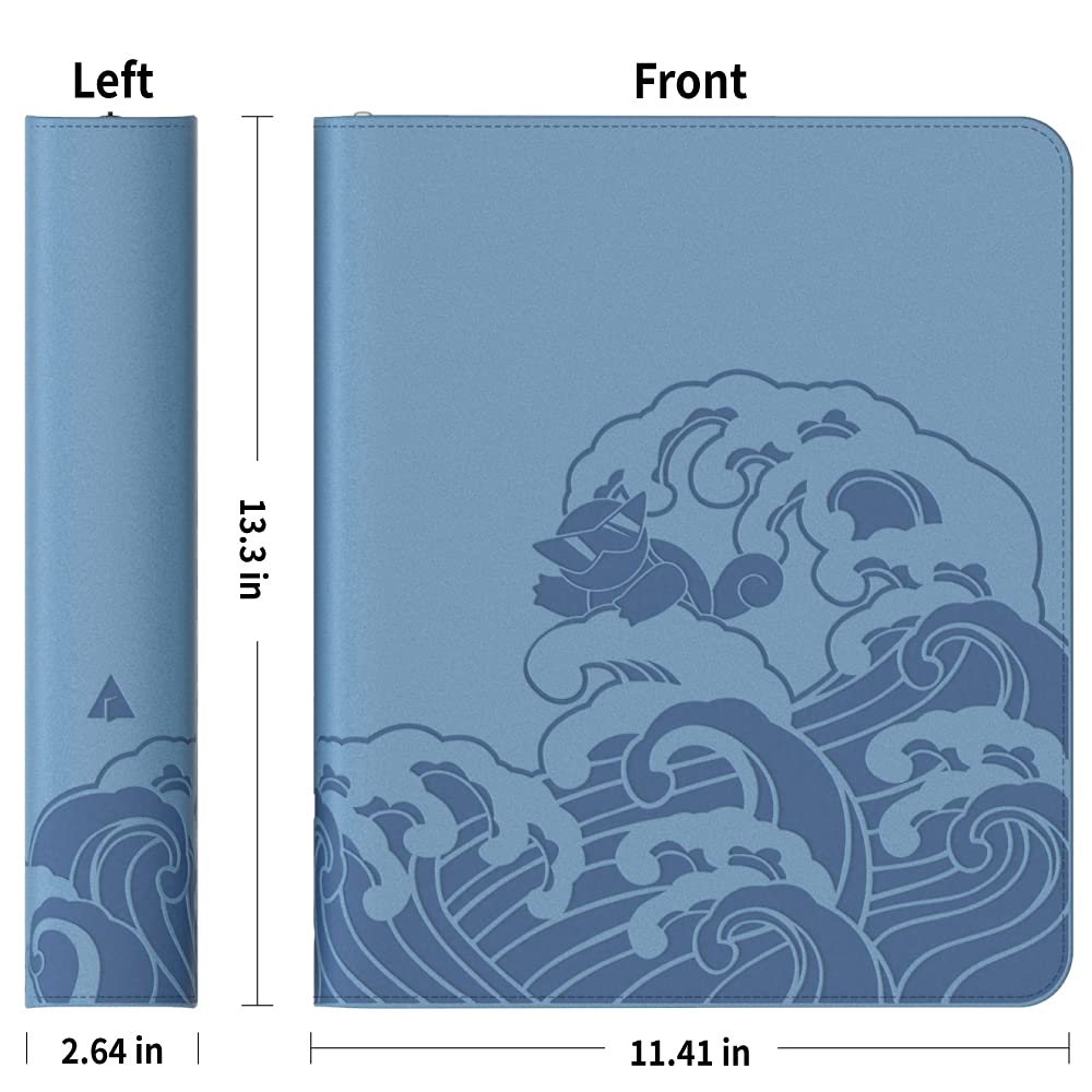 Rayvol 9-Pocket Trading Card Binder, Fits 900 Cards with 50 Removable Sleeves, Card Collector Album Holder- Aquablue