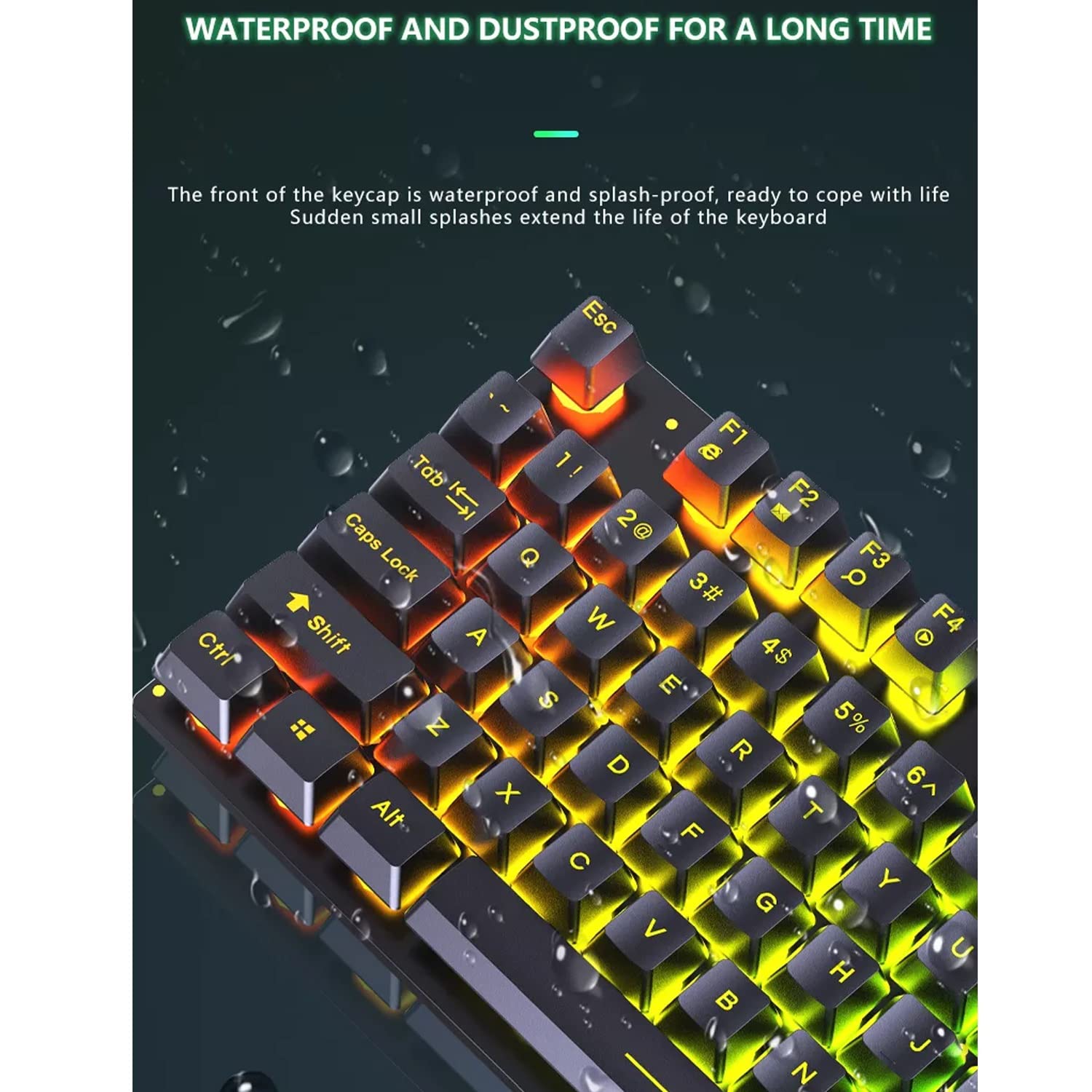 EXHNLE Wired Gaming Keyboard Mouse Combo LED Rainbow Backlit Gaming Keyboard RGB Gaming Mouse, 104 Keys Keyboard Mouse, for Laptop PC Computer Game and Work (Color : Black)