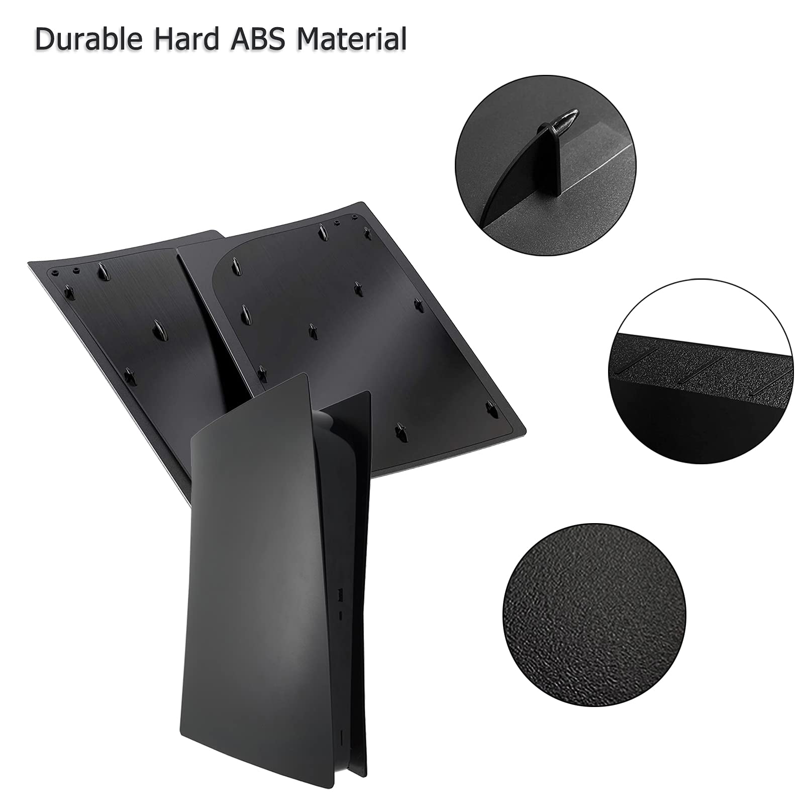Console Cover for PS5 Digital Edition Skin DOBEWINGDELOU Anti-Scratch Dustproof Cover Replacement Plate for Playstation 5 Digital Edition Console Hard ABS Shockproof Shell for PS5 Console (Black)