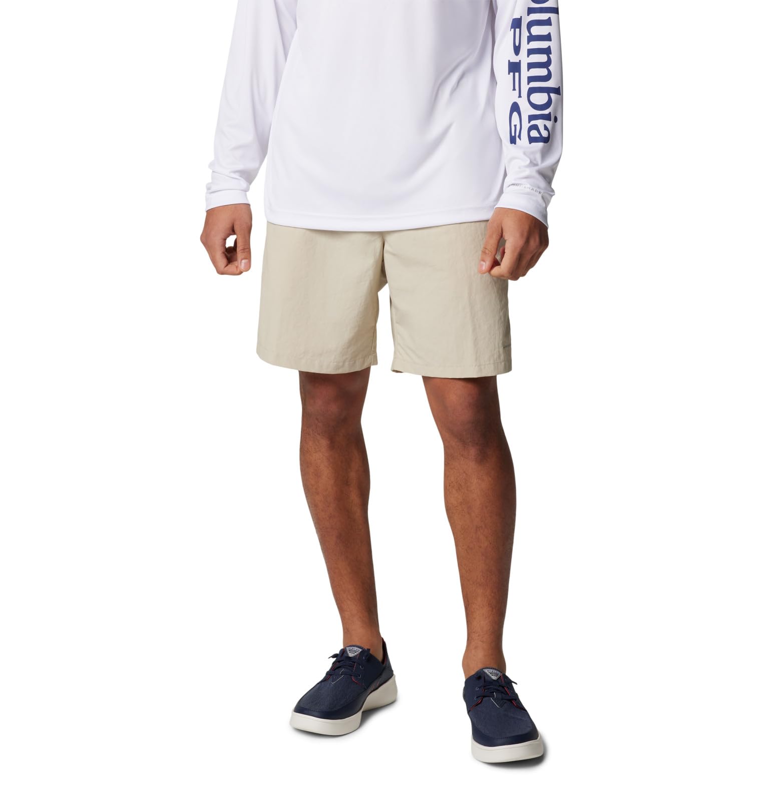 Columbia Men's Backcast III Water Short, Sun Protection and Quick Drying, Medium x 6" Inseam Fossil