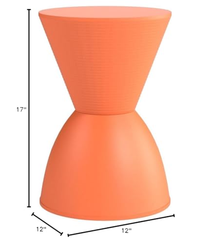 Modway Haste Contemporary Modern Hourglass Accent Stool in Orange