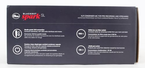 Blue Microphone Blackout Spark SL XLR Condenser Microphone Recording, Streaming, Podcasting, Gaming, Large-Diaphragm Cardioid Capsule, Shockmount and Protective Case