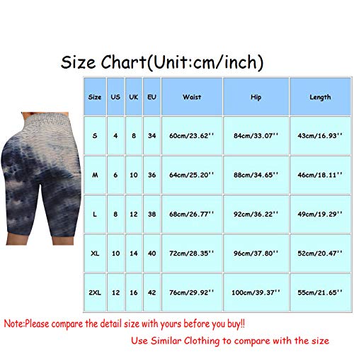 Women High Waist Ruched Yoga Shorts Butt Lifting Tummy Control Workout Shorts Textured Scrunch Booty Tights Hot Pants Black