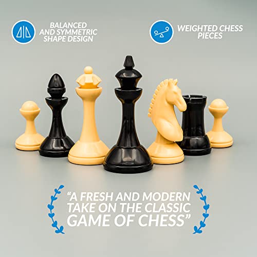 Prevision Chess - Chess Sets for Adults Unique Themed - Ecliptic Design Exotic Chess Set - 34 Weighted Chess Pieces - Roll Up Chess Boards for Adults - Travel Chess Set for Kids