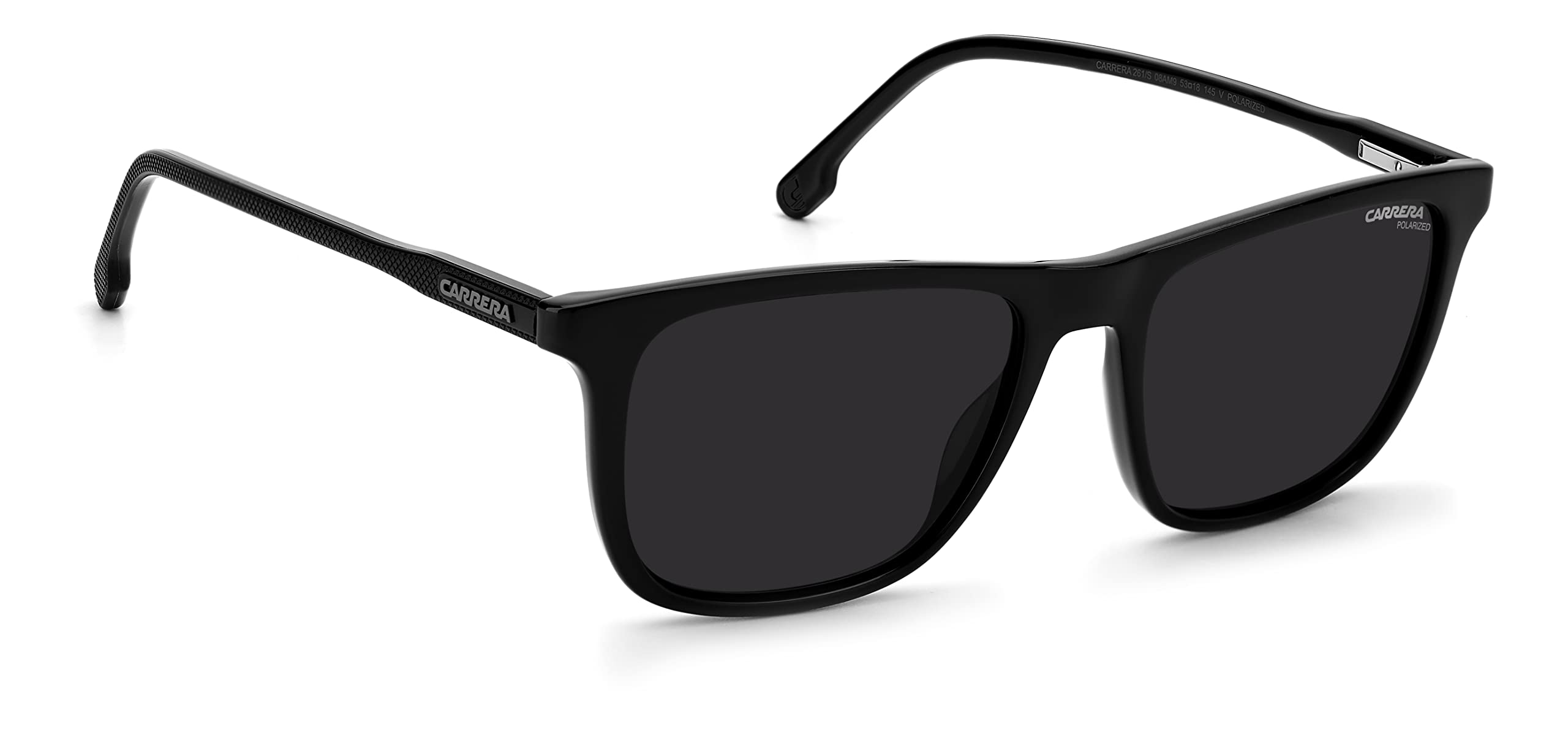 Carrera Men's 261/S Polarized Rectangular Sunglasses, Black Grey, 53mm, 18mm