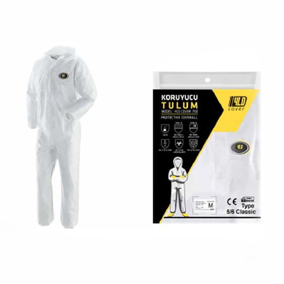 NOW INTERACTIVES YLD Disposable Protective Coverall Hazmat Suit, Heavy Duty Painters Coveralls (Medium) (1 pc)