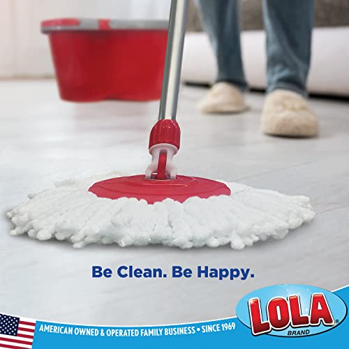 The Revolution Microfiber Spin Mop System | Hardwood, Tile, Marble, and Laminate Floor Cleaner | Wet and Dry Usage | 360° Spinning Action | Machine Washable,Red