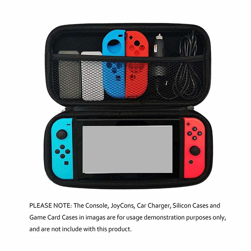 Carry Case Compatible with Nintendo Switch - Black Protective Hard Portable Travel Carry Case Shell Pouch for Nintendo Switch Console & Accessories