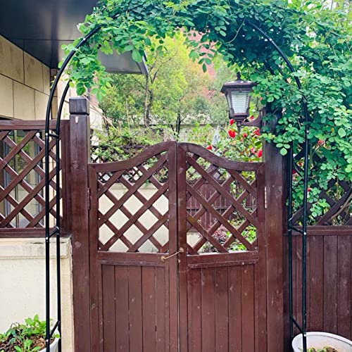 Garden Arch Simple Climbing Plants Rose Arch,Weatherproof Galvanized Pergola Arbor Trellis,for Outdoor Terrace/Garden Decoration Rose Trellis (Color : Black, Size : 120x220x40cm)
