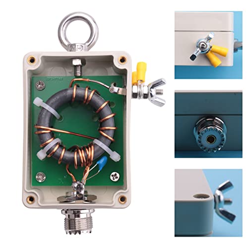 Exogio Balun for HF Shortwave Antenna, Four Band 5-35MHZ End Fed HF Antennas 100W HAM, 1:49-49:1 HF Antennas for Ham Radio