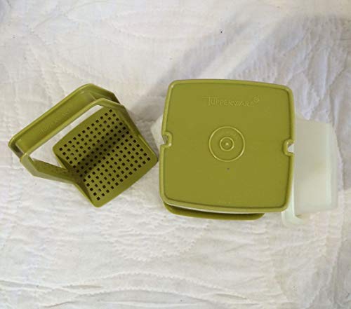 Tupperware Small Square Pick a Deli Pickle or Olive Keeper Container, Green