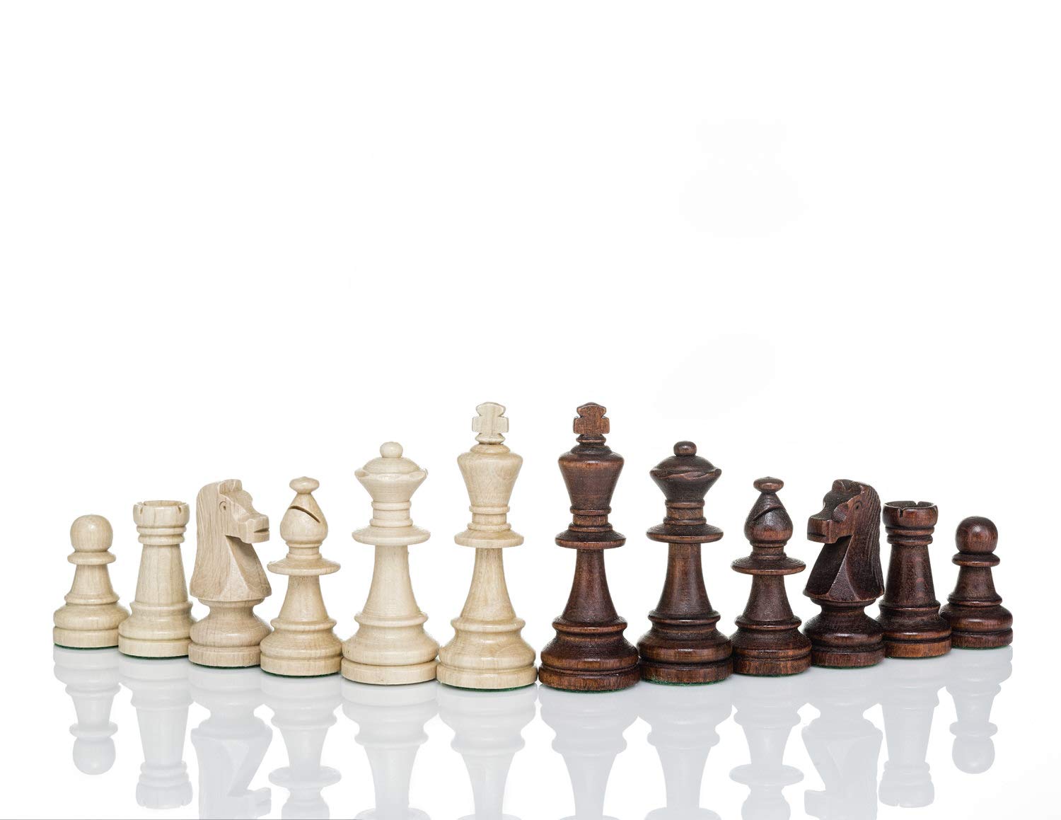 Staunton No. 6 Tournament Chess Pieces - Wooden standard chessmen - Weighted, felted - Standard size…