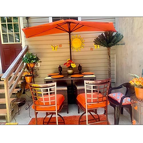 FLYMEI Outdoor Cushion Covers, Replacement Patio Cushion Covers 24 x 24 x 4 Inch, Orange Water Resistant Cushion Pillow Seat Covers, Patio Loveseat Covers Only Patio Cushion Slip Covers
