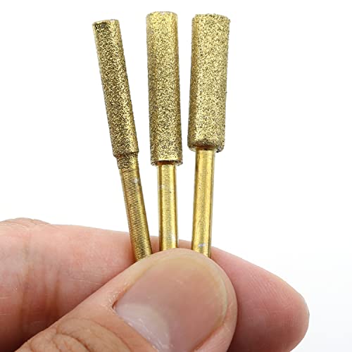 LUORNG Diamond Chainsaw Sharpener 6PCS 3Size Chain Saw Sharpening Wheel Carving Grinding Tools, Burr Grinding Stone File