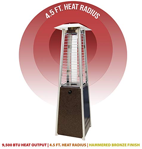 Hanover Mini Pyramid Tabletop Propane Patio Heater in Hammered Bronze