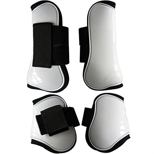 N/A Horse Tendon Boots,PU Hard Shell,Neoprene Lining.to Protect Horse's Legs (Color : White, Size : M Code)