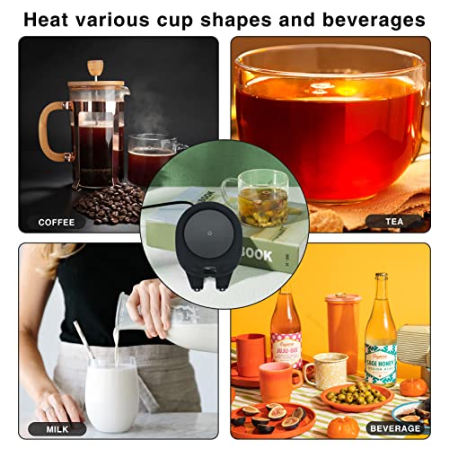 DUHEL Coffee Mug Warmer, Coffee Warmer for Desk with 3 Temp Settings, Cup Warmer for Desk Auto Shut Off, Cute Mug Warmer for Desk(Black)