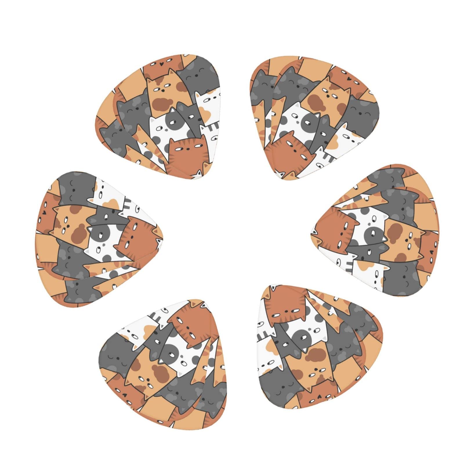 Cute Cat Guitar Picks For Guitar Players,Guitar Picks For Acoustic Guitar,Classical Triangle for Bass, Electric Acoustic Guitars 12 Pack