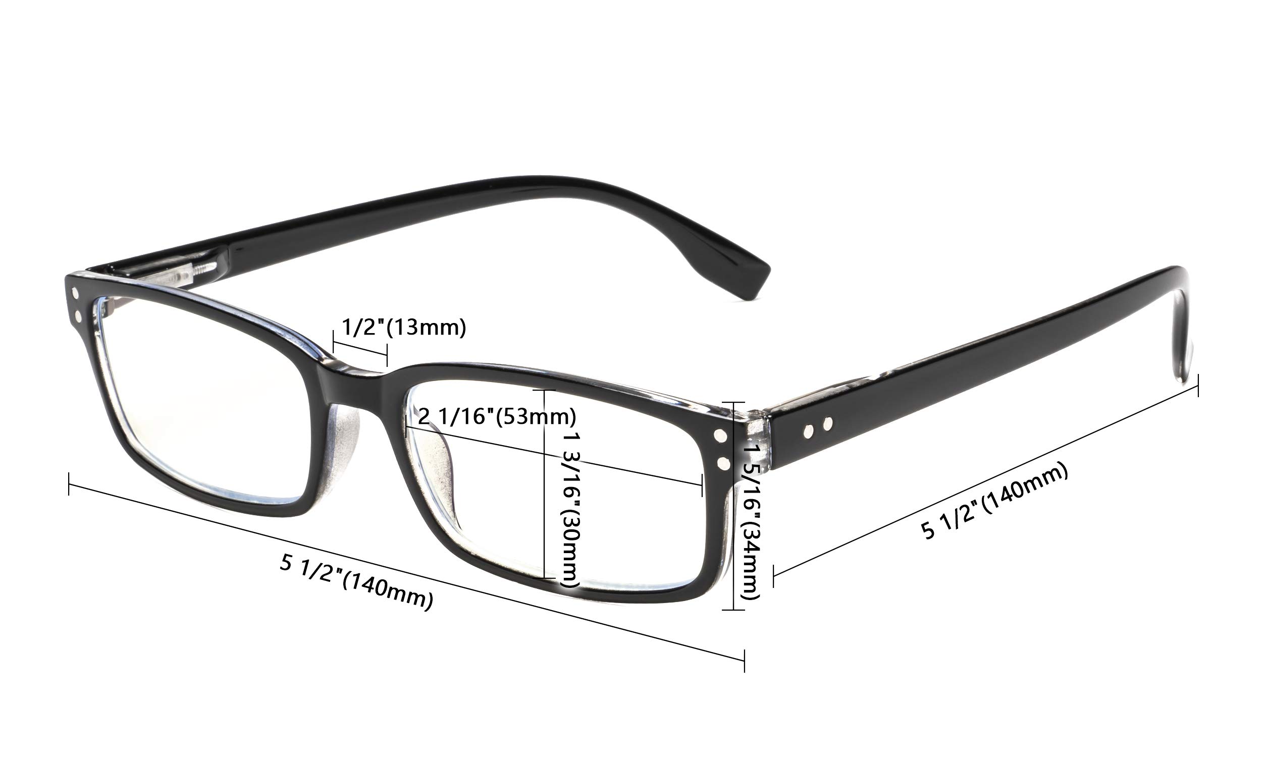 CessBlu 4 Pack Vintage Reading Glasses Men Comfort Readers Women Reading Eyeglasses(Black,+3.00)