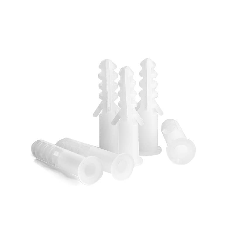 Expansion Bolts 50PCS 5-8mm Screws M5-M8 Rubber Expansion Pipe Flat Round Head Self-Tapping Screw Nylon Tube Wall Wood Hardware Tool Wall Anchors and Screws for Drywall