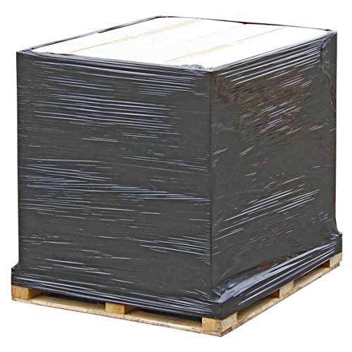 Direct Resources Stretch Wrap Industrial Strength 18 Inch Inch x 1000 Sq Ft - 80 Gauge Thick (20 Micron) Clear Cling Plastic Pallet Supplies | Durable Self - Adhering Packing Moving Packaging Shrink Film Rolls (Black, 4 Pack)