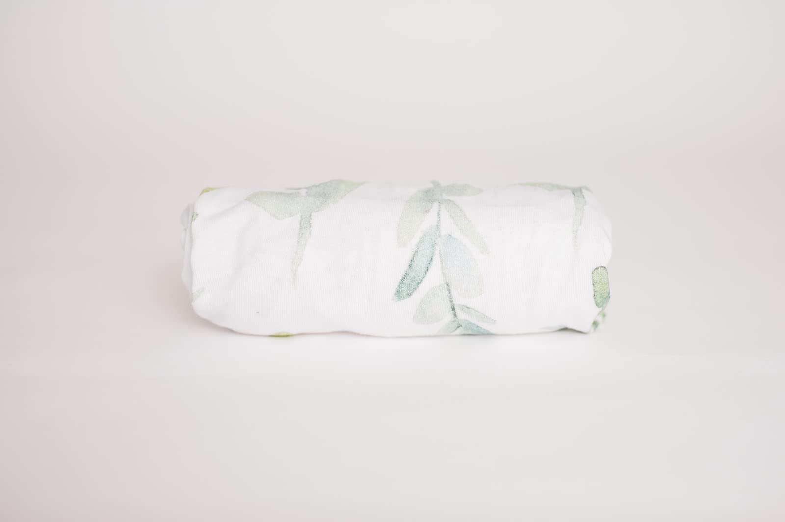NODNAL CO. Leafy Bassinet Fitted Sheet - 100% Jersey Cotton for Baby Girl/Boy - Gender Neutral/Floral Eucalyptus Universal Fitted Cover Sheets (Leafy Greens)