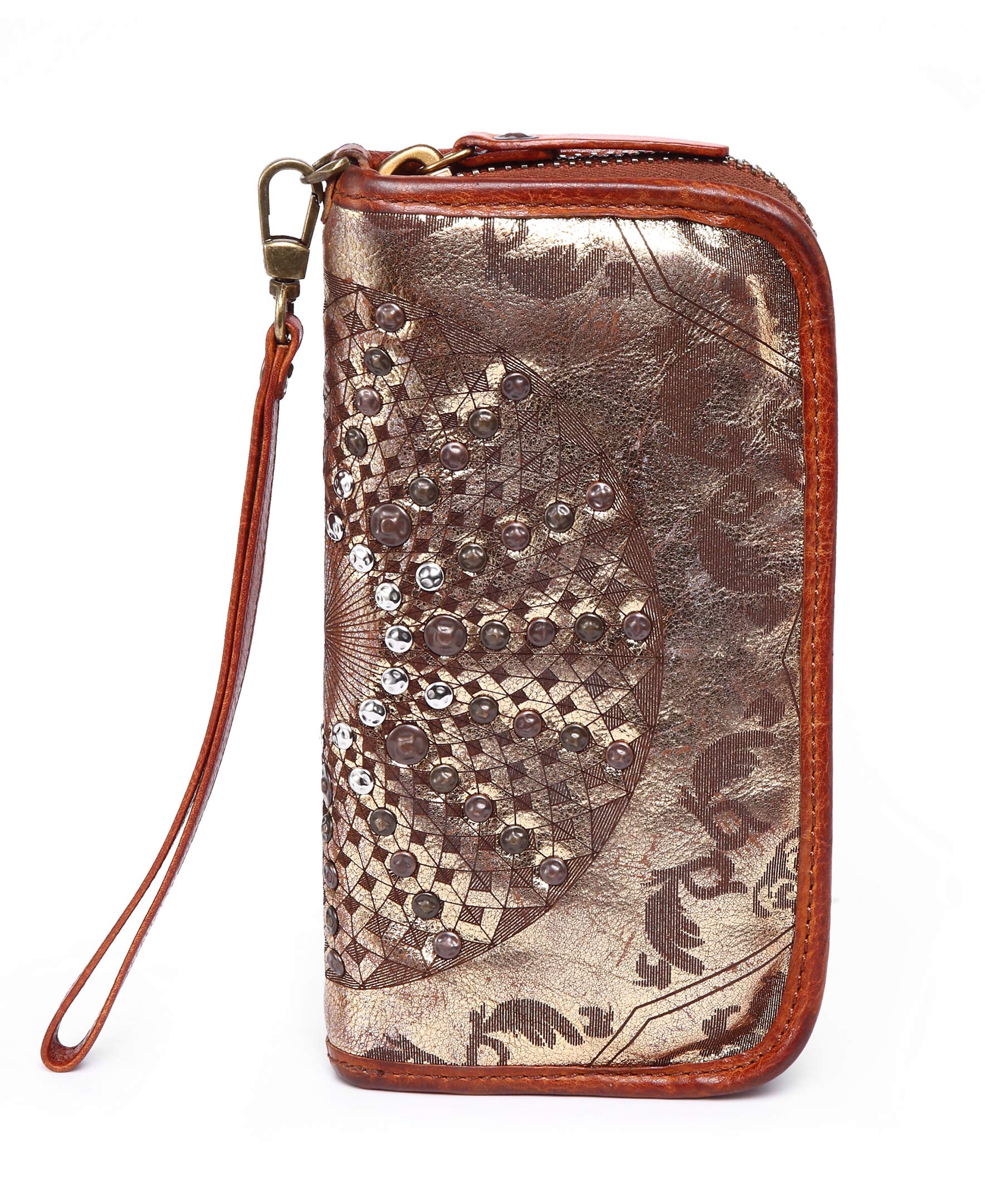 OLD TREND Genuine Leather Golden Mola Clutch