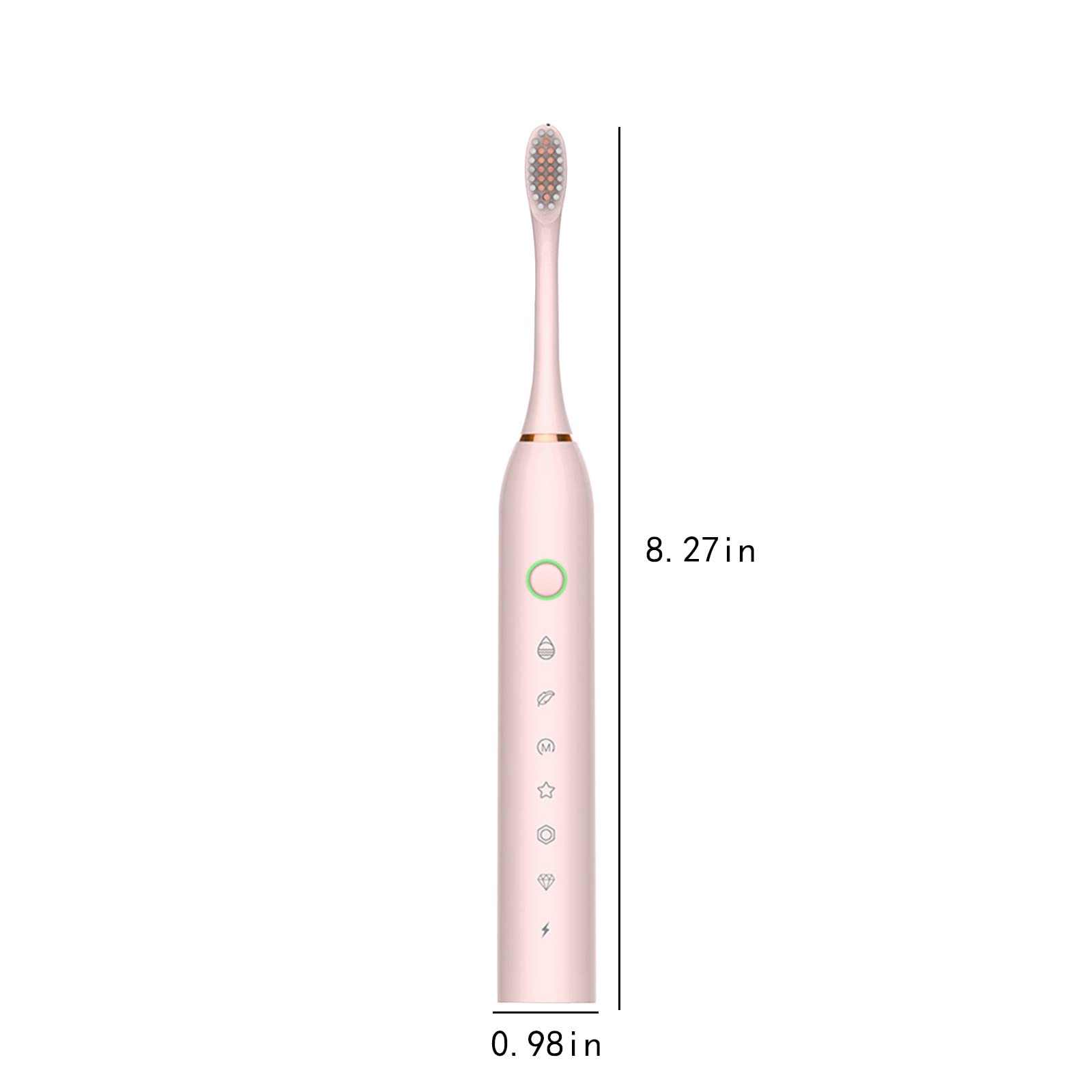 Electric Toothbrush with 4 Brush Heads, 6 Cleaning Modes, Smart Timer, IPX7 Waterproof Gentle and Effective Clean Teeth, Rechargeable Sonic Toothbrush for Adults