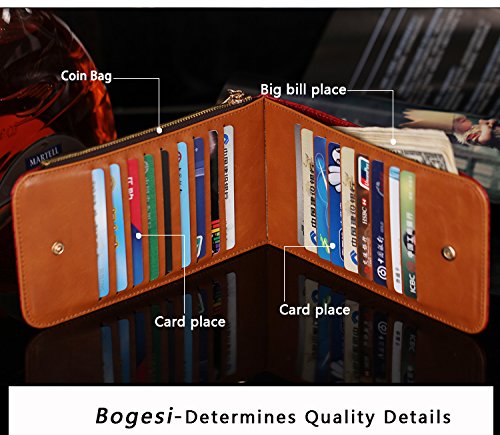 Womens Walllet Multi Card Case Wallet with Zipper Pocket Credit Card Holder Zipper Purse Cell Phone Handbag(black)