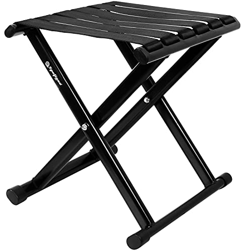 Camping Stool 12.6", Heavy-Duty Folding Stool, Portable Outdoor Small Folding Chair, Hold Up to 600lbs, Camp Stool Suitable for Camping, Hiking, Fishing (S, Black)