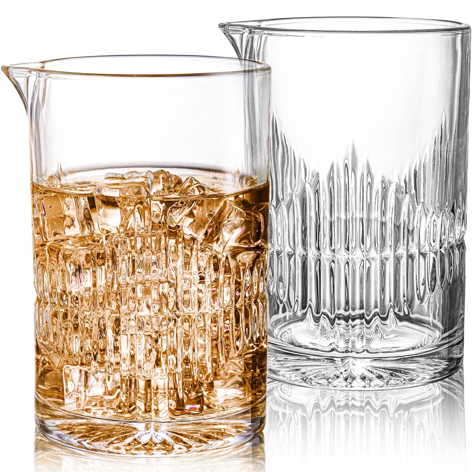 DEAYOU 2 Pack 25 OZ Stirring Glass, Glass Shaker with Weighted Bottom for Bartender, Home, Old Fashioned
