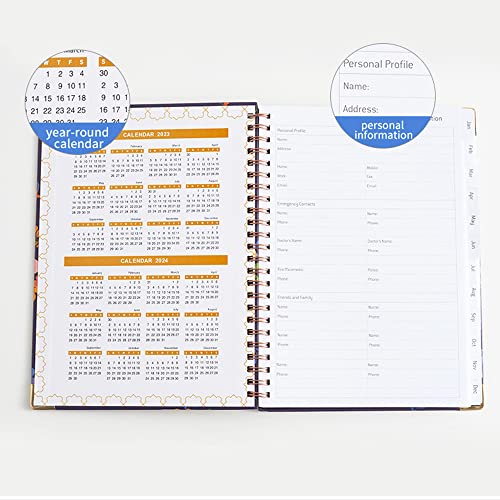 Daily Planner 2023,Daily Weekly Monthly Planner Yearly Agenda,Daily To Do List Notebook- Goal Agenda Foil Notebook Organizer for 2023,Students,College,Work,ADHD,Fitness,Productivity