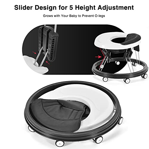 The Foldable Baby Walker, Suitable for 66-80cm Height Wheeled Baby boy and Girl Walker, Mute Anti-Rollover Baby Walker, Avoid Bicycle Rollover, Foldable Baby Chair