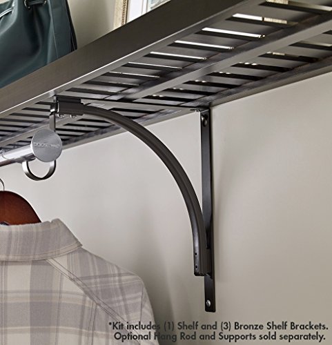 ClosetMaid 1417 Premium Wood Ventilated Shelf Kit, 6-Foot X 12-Inch, Espresso