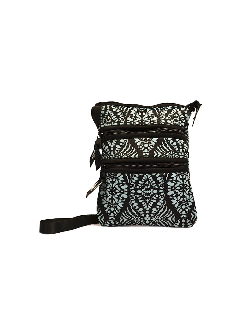 NuPouch Sling Hipster Cross Body Purse Women's Handbag, Blue Escape