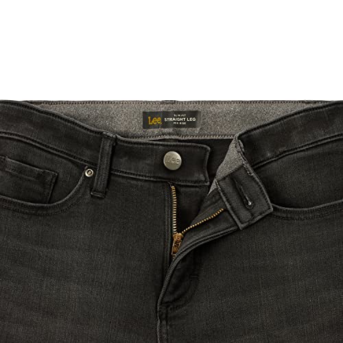 Lee Women's Ultra Lux Mid-Rise Slim Fit Straight Leg Jean, Black, 10