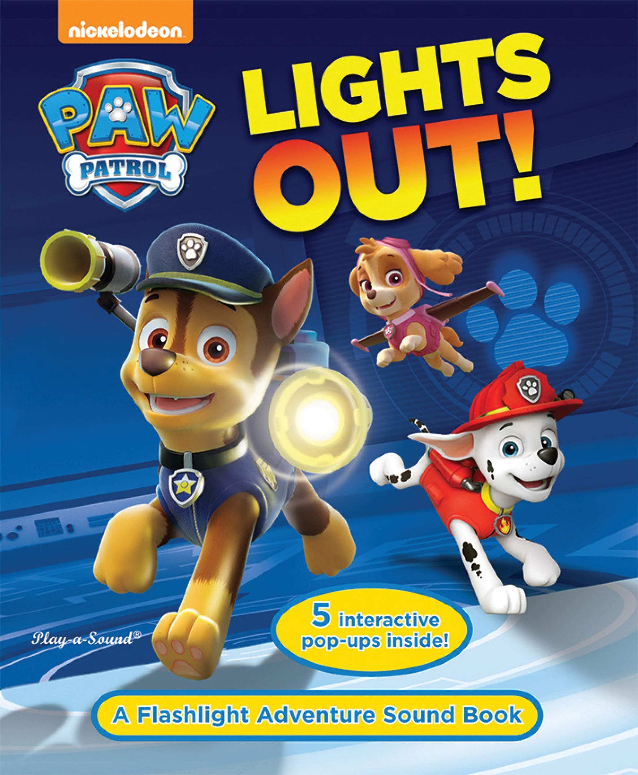 Nickelodeon PAW Patrol Chase, Marshall, Skye and More! - Light the Way! Pop-up Board Book and Sound Flashlight Toy Set - PI Kids (Play-A-Sound)
