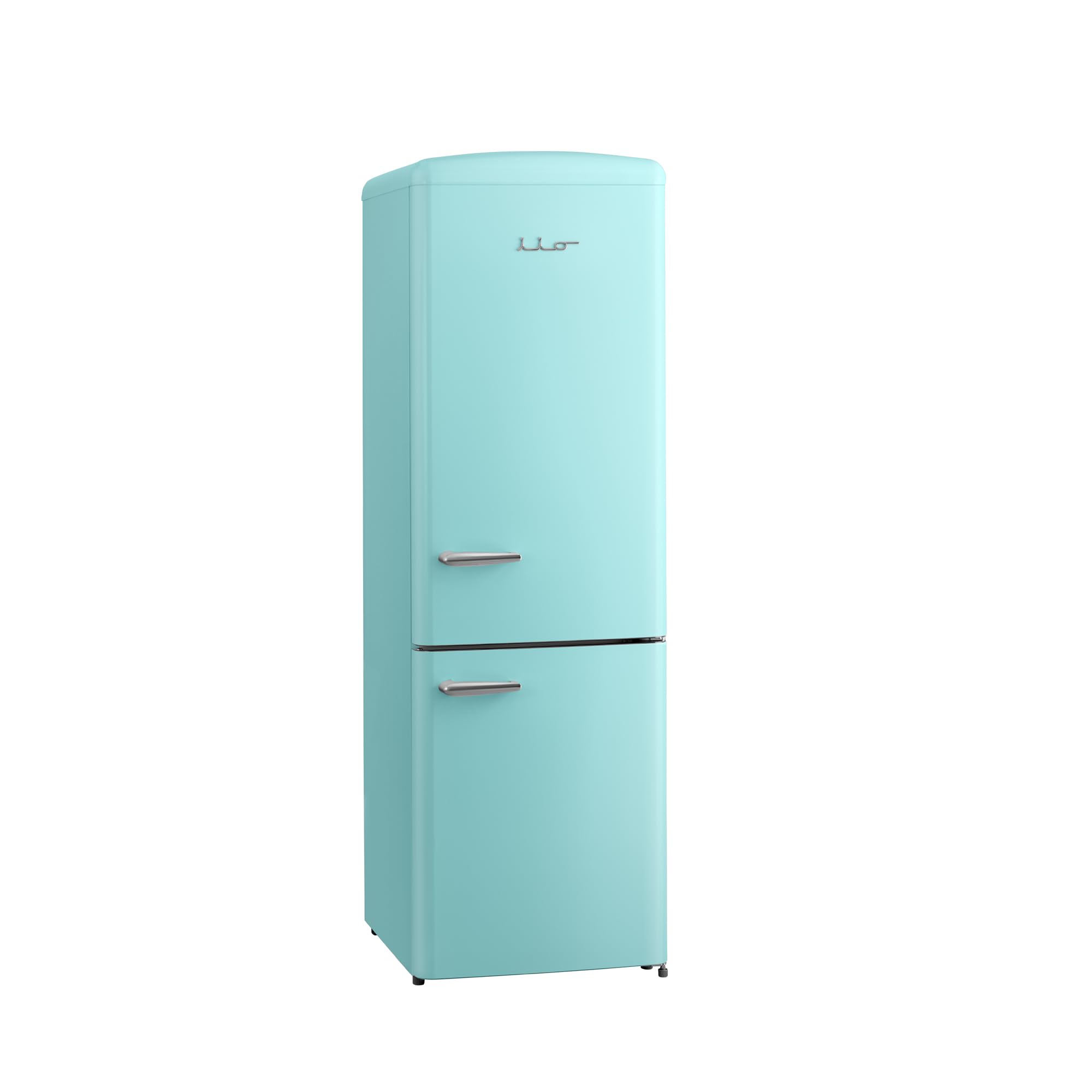 iio RR2 12 cu. ft. Retro Refrigerator Full Size Fridge/Bottom Freezer, Frost Free, LED Light, Multiflow 360°, Small Mini Ice Cube Tray, 1 Fruit slot, Dorm Office Quiet Compressor (Rose Pink)