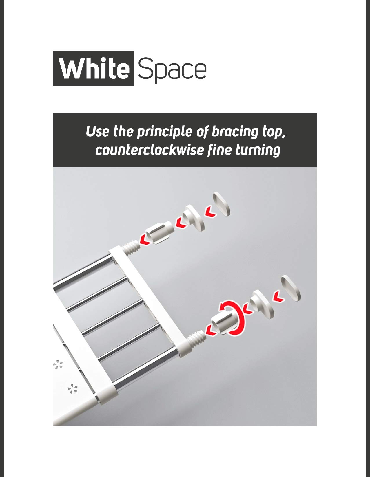 Whitespace Expandable Closet Tension Shelf - Stainless Steel 9.45 in. x 24 in. x 40 in. Adjustable Shelf, Kitchen Cabinet Storage Maximizer, Additional RV Storage, Heavy Duty Tension Rods (10x24)