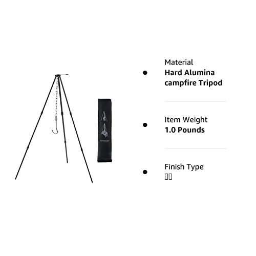 Camping Tripod Campfire Cooking Dutch Oven Tripod Mini Adjustable Grill Tripod Cooker Campfire Grill Stand Tripod Grilling Set Cooking Lantern Tripod Hanger with Storage Bag for Outdoor Activities