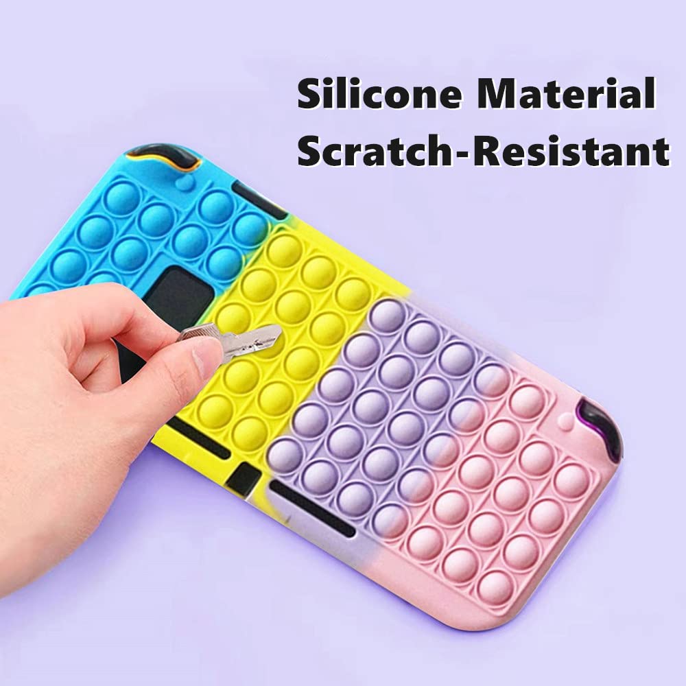 Case for Nintendo Switch - Vicbuy Soft Silicone Full Body Protective Case Cover for Switch Games, [Anti-Slip] [Shock Proof] [Anti-Scratch] Grip Cover - Cases for Switch Controllers (Colorful Bubble)