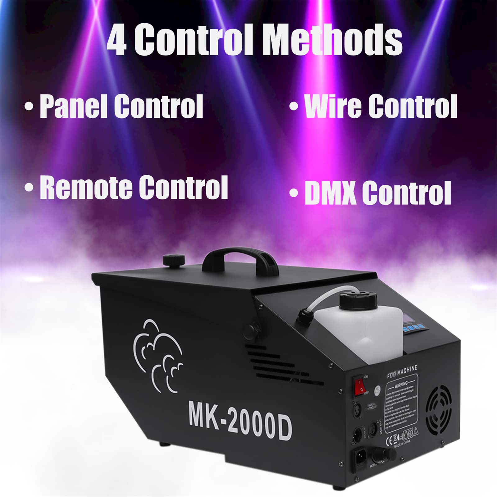 DYRABREST Modern 1200W Low-Lying Smoke Machine, DMX Fog Machine with Remote Control, Stage Effect Fog Machine for Stage, Disco, Halloween, Wedding, Performance, Smoke Coverage: 860-1076ft²