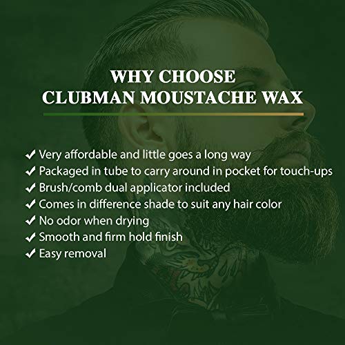Clubman Moustache Wax Hang Pack Black 0.5 oz x 3 packs