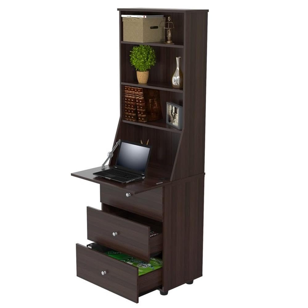 Inval Computer Credenza Work Center, Espresso