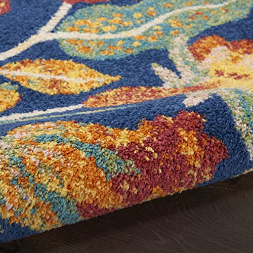 Nourison Allur Modern Navy Multicolor 4' x 6' Area -rug, Easy -cleaning, Non Shedding, Bed Room, Living Room, Dining Room, Kitchen (4x6)