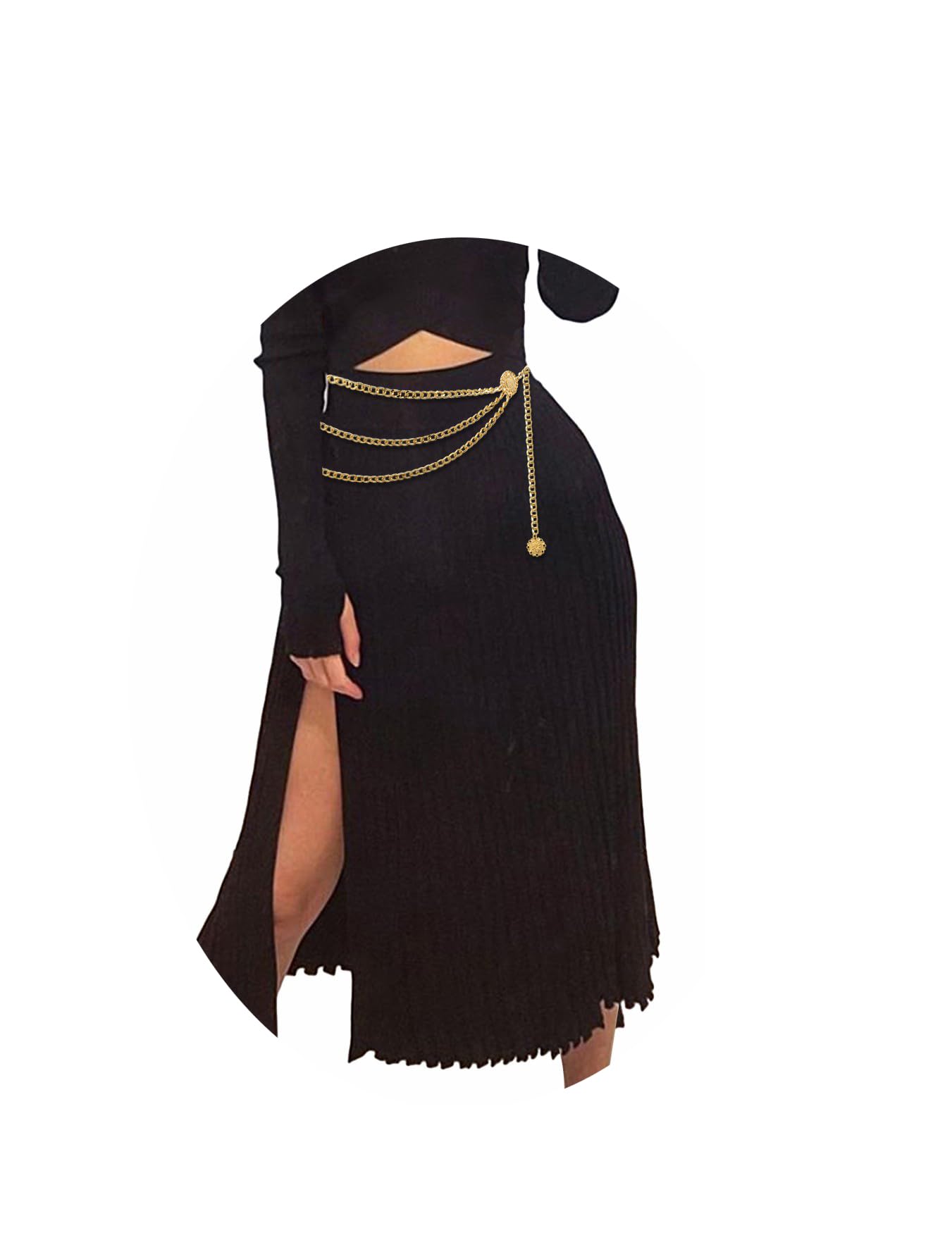 Chain Belts for Women Fashion Plus Size Waist Chain Belt Gold Silver Waist Belt Belly Chain Waist Belt Body Chain for Dress