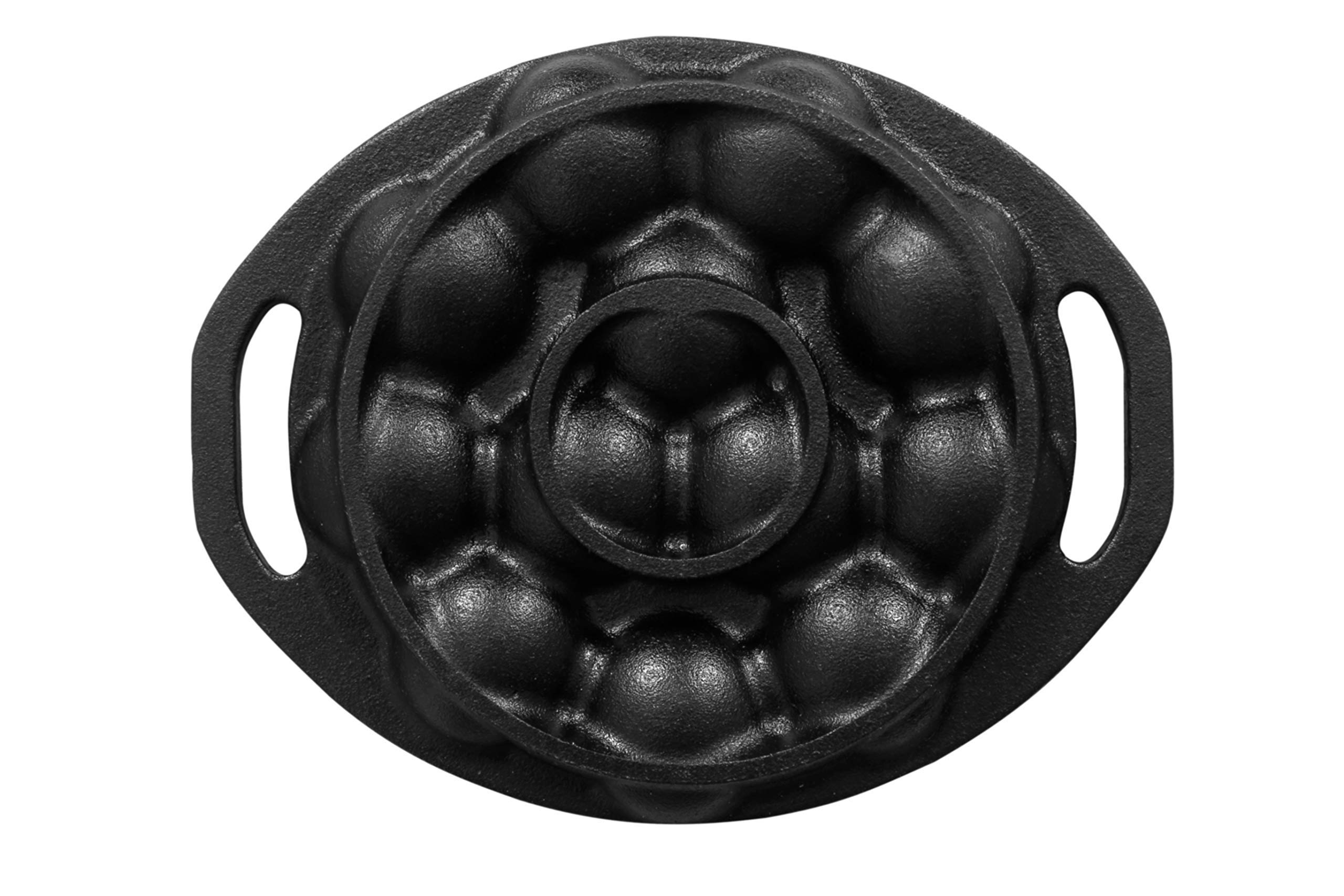DYNAMIC COOKWARES, Mini Paniyaram pan Cast Iron Flat Bottom Tawa 8 Inch 12 Cavity, Go's Best with Gas, Induction Base, and Electrical Cook top